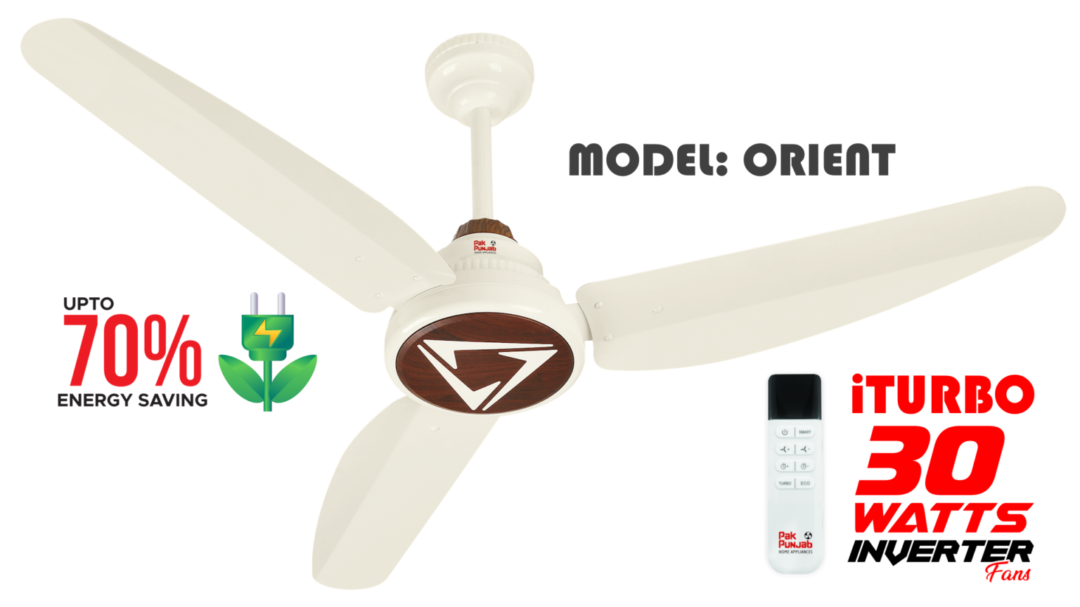 ITurbo 30 Watts Inverter Fan Orient Model » Pak Punjab Fans